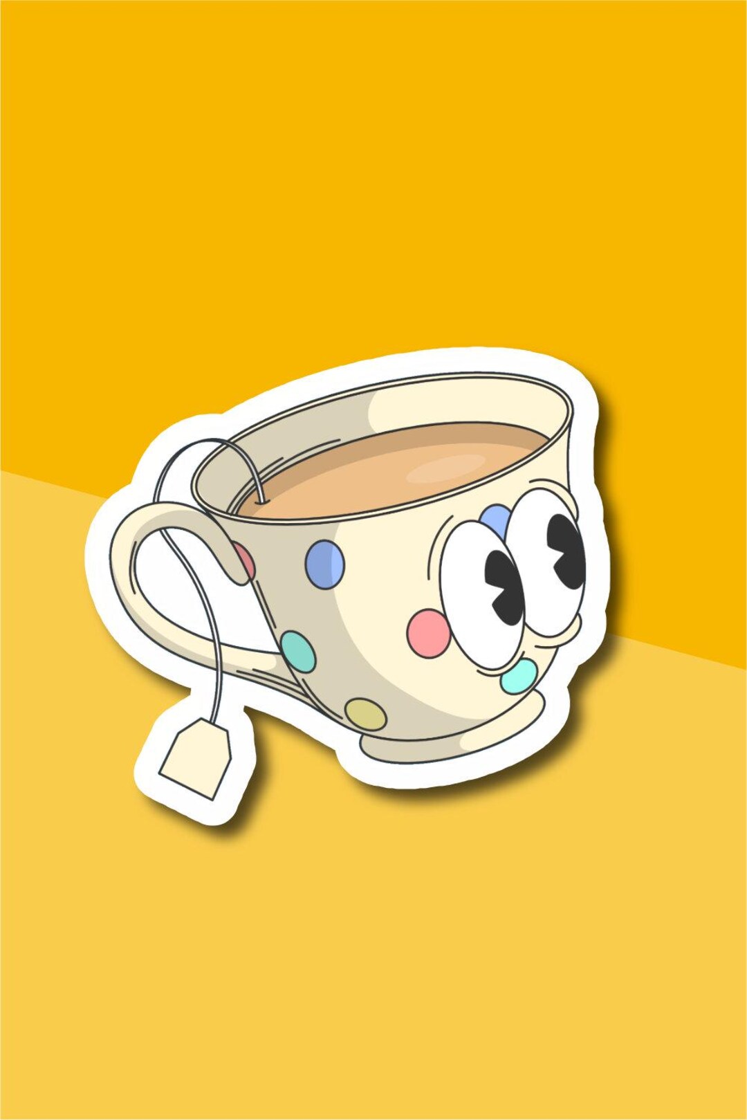 Adorable Cuphead-inspired Teacup Vinyl Decal, Perfect for Tea Lovers ...