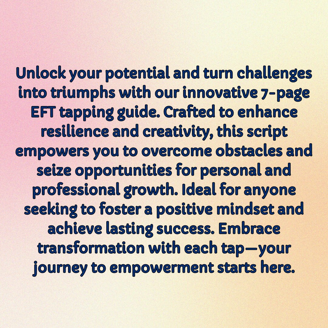 EFT Tapping Script for Transforming Obstacles Into Opportunities - Etsy