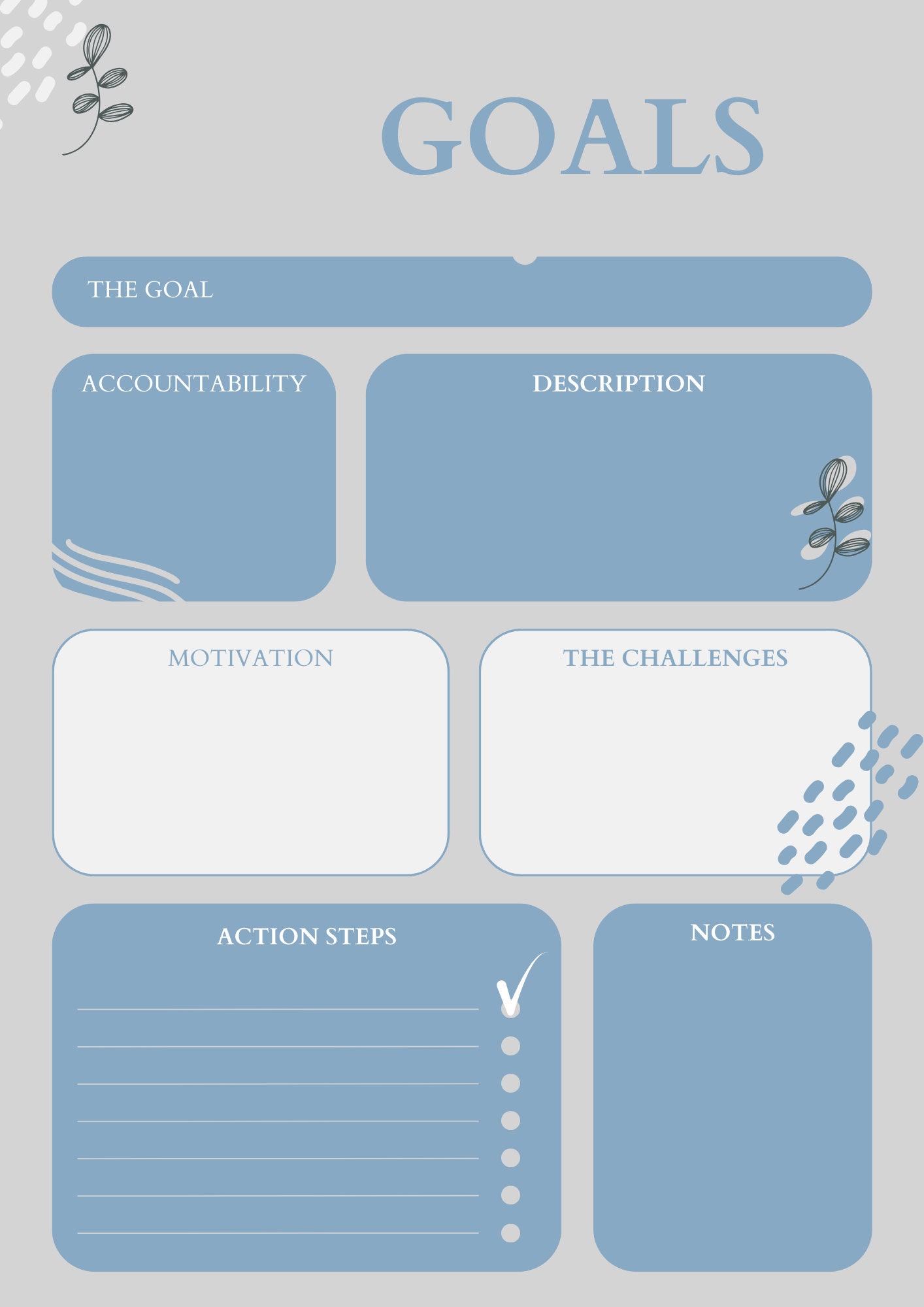 FINEZZIA Goal Setting Planner Printable Goals Schedule New Years Goals ...