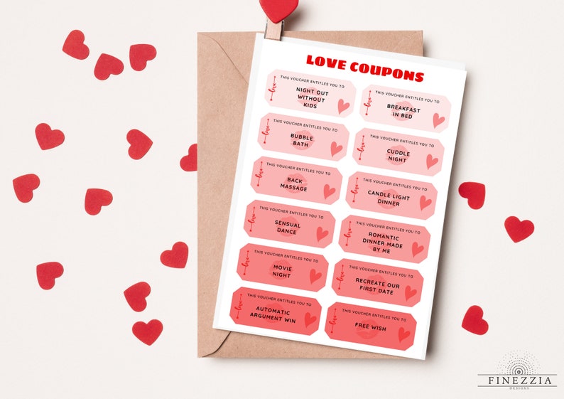FINEZZIA Printable Love Coupons for Him & Her | Digital Couples ...