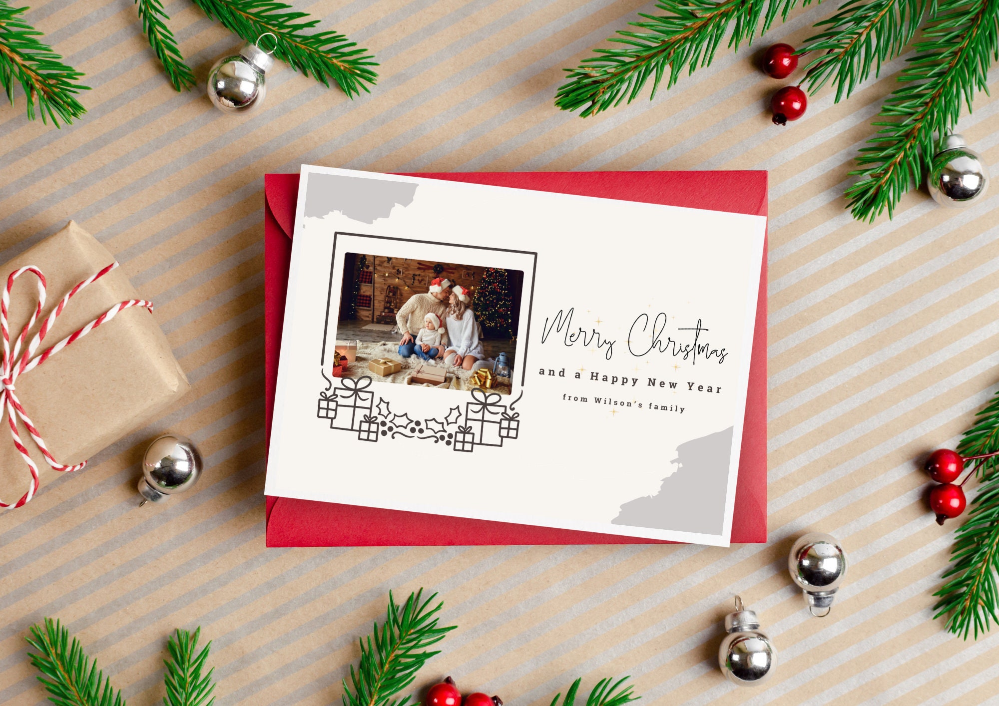 FINEZZIA Editable Christmas Cards Templates Printable Photo Christmas ...