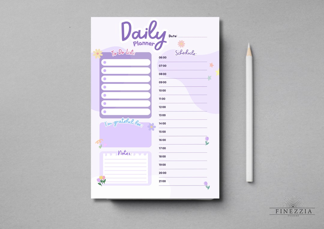 FINEZZIA Weekly Planner Printable Purple Weekly Schedule Planner Weekly ...
