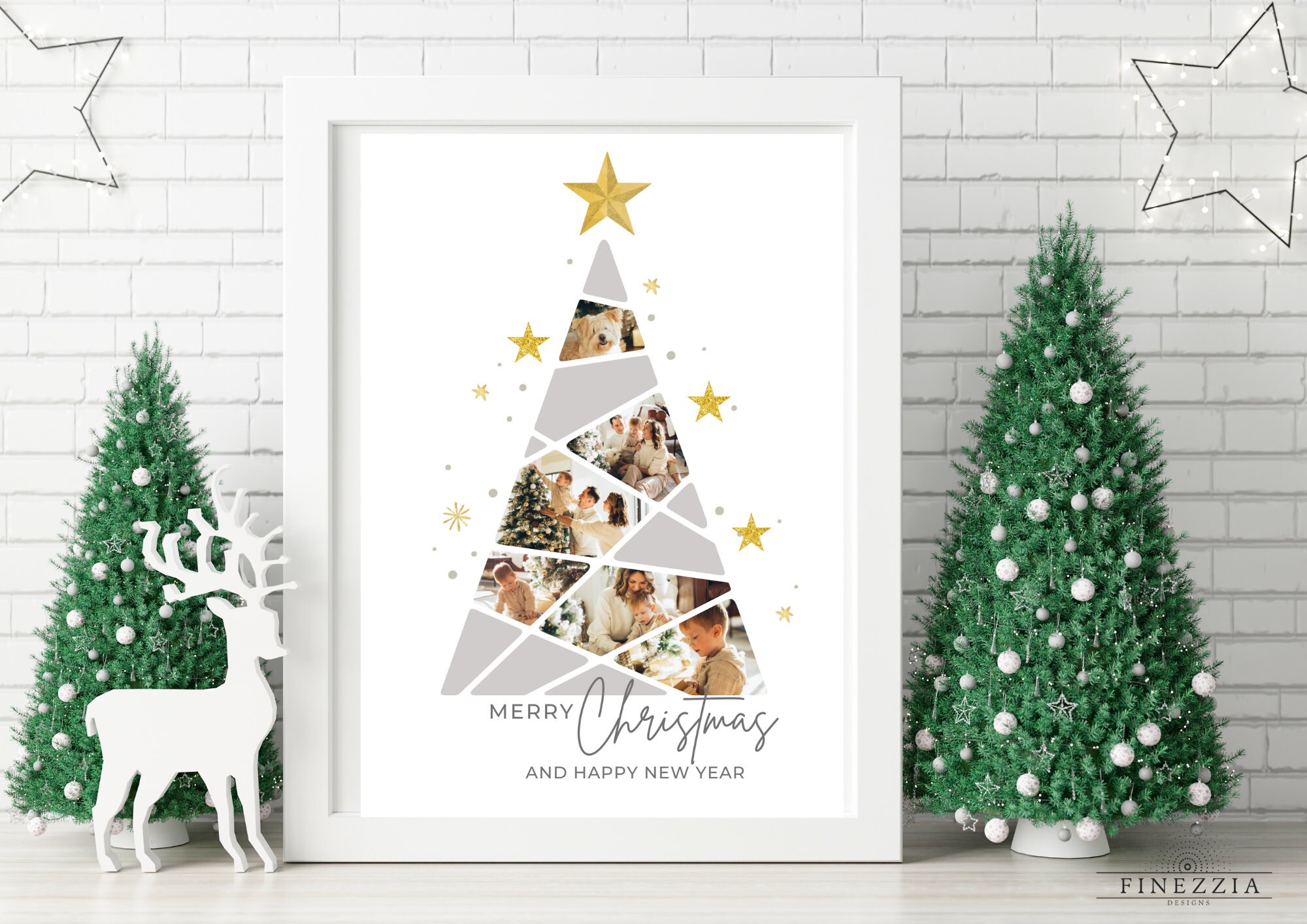 FINEZZIA Custom Christmas Tree Photo Collage | Personalized Christmas ...