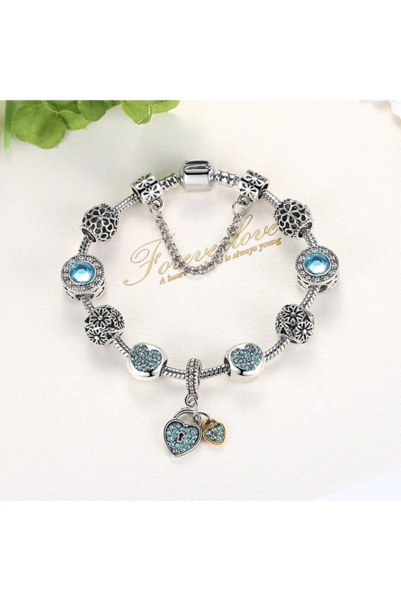 Pandora Style, 2020 Trend Blue Heart Charm Bracelet - Etsy