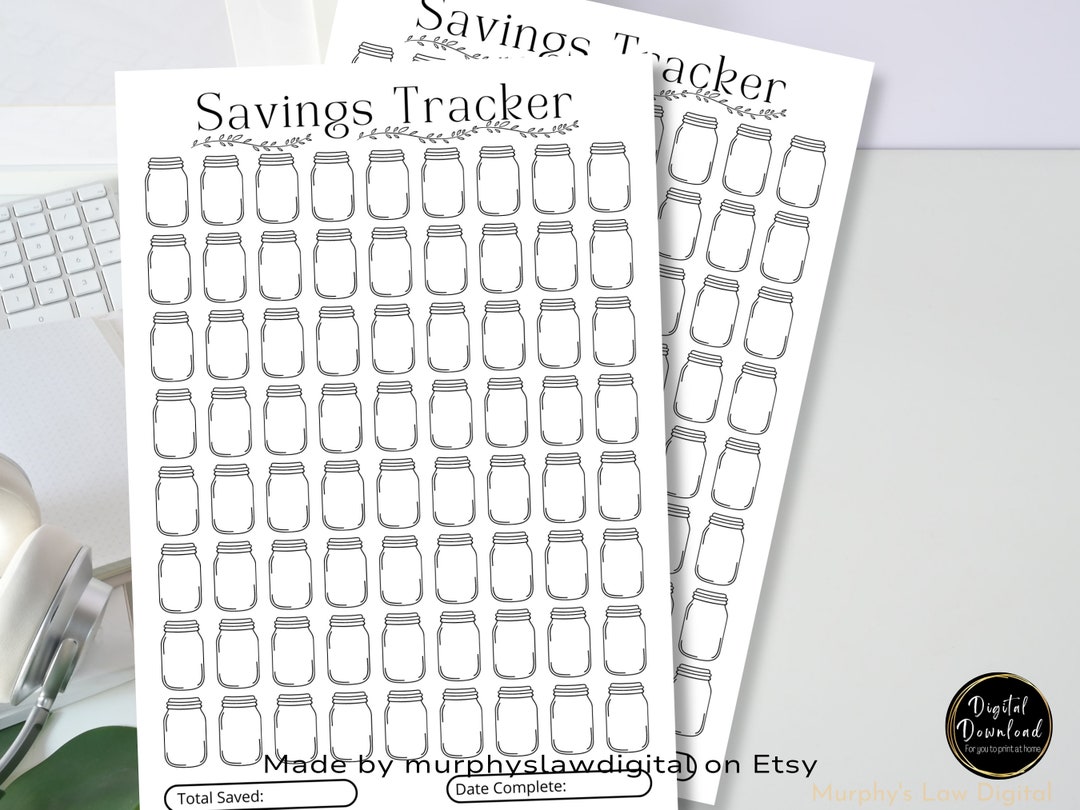 Printable Simple Savings Tracker With Jars to Help You Keep Track of ...