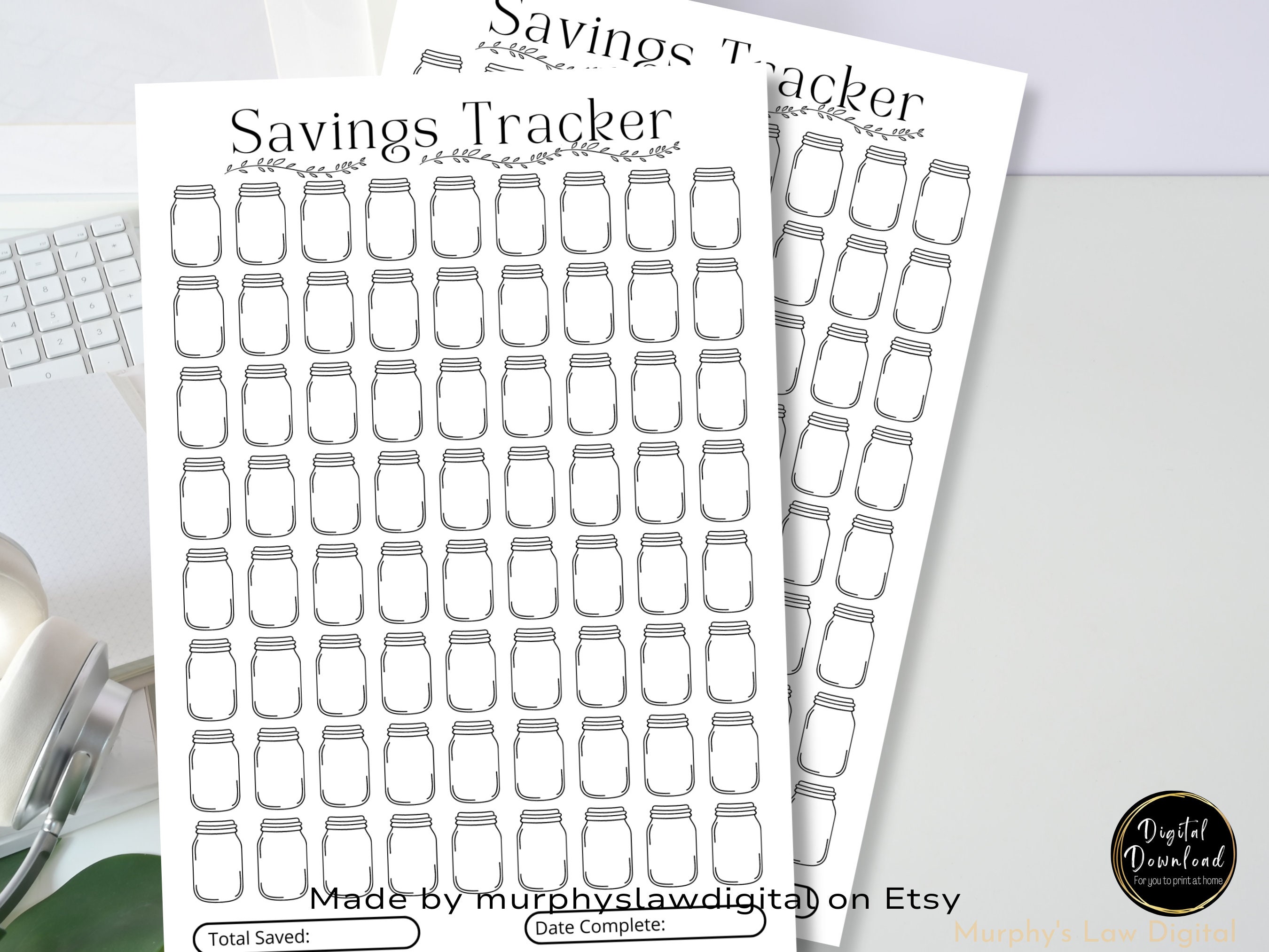 Printable Simple Savings Tracker With Jars to Help You Keep Track of ...