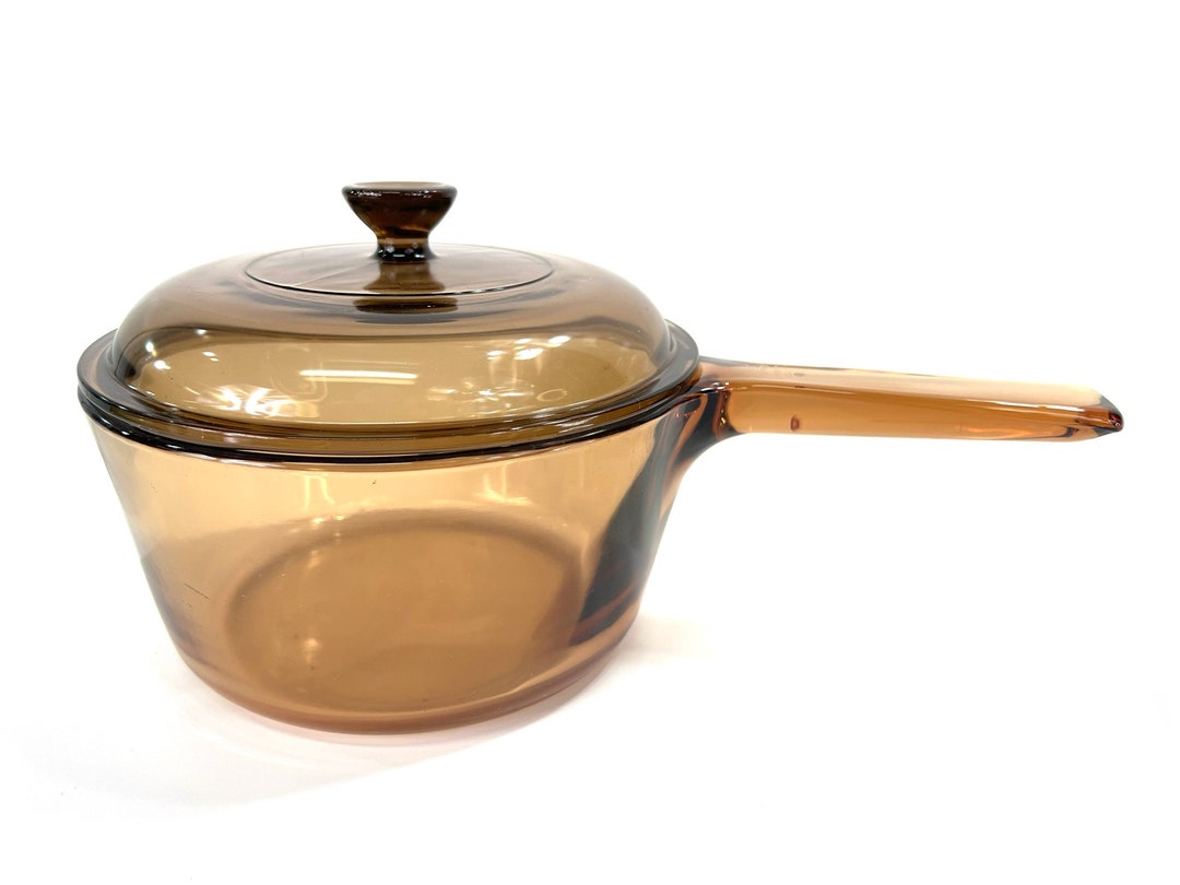 Vintage Amber Glass Cornings Visions Visionware Pyrex Stovetop Cookware ...