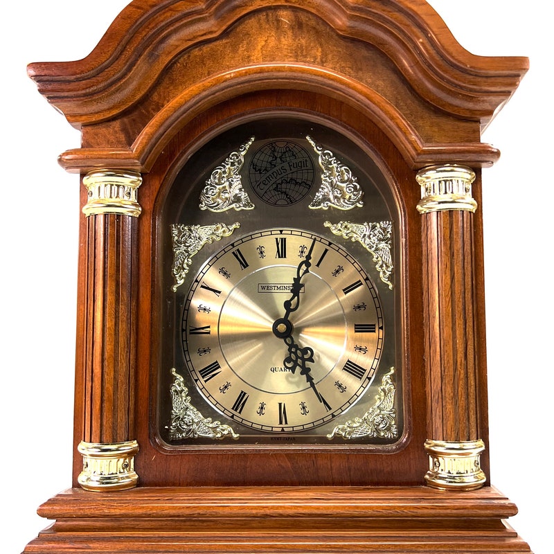 Vintage Wooden Mantle Clock - Etsy