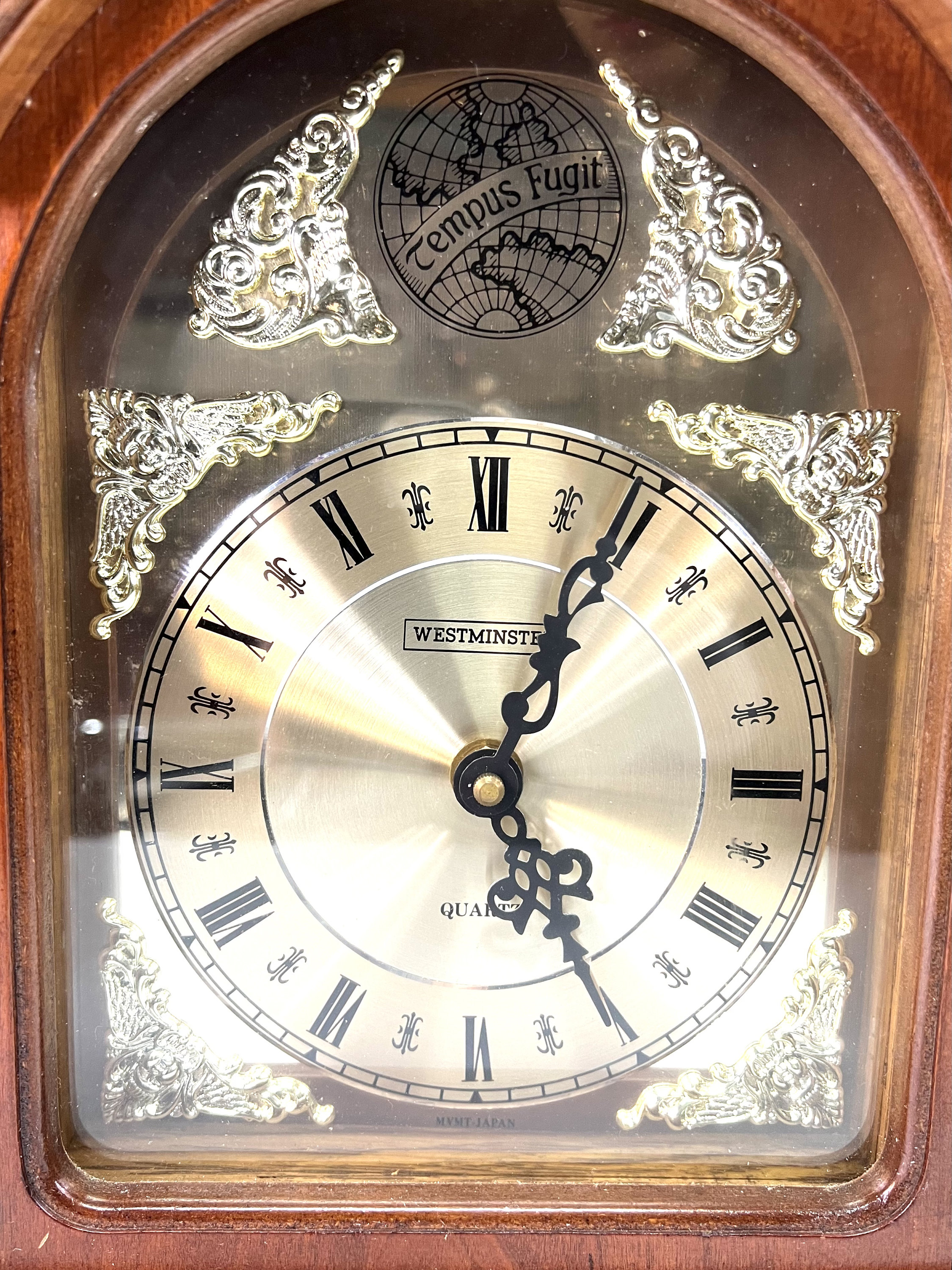 Westminster Tempus Fugit Quartz Mantle Wooden Vintage Clock Hourly ...