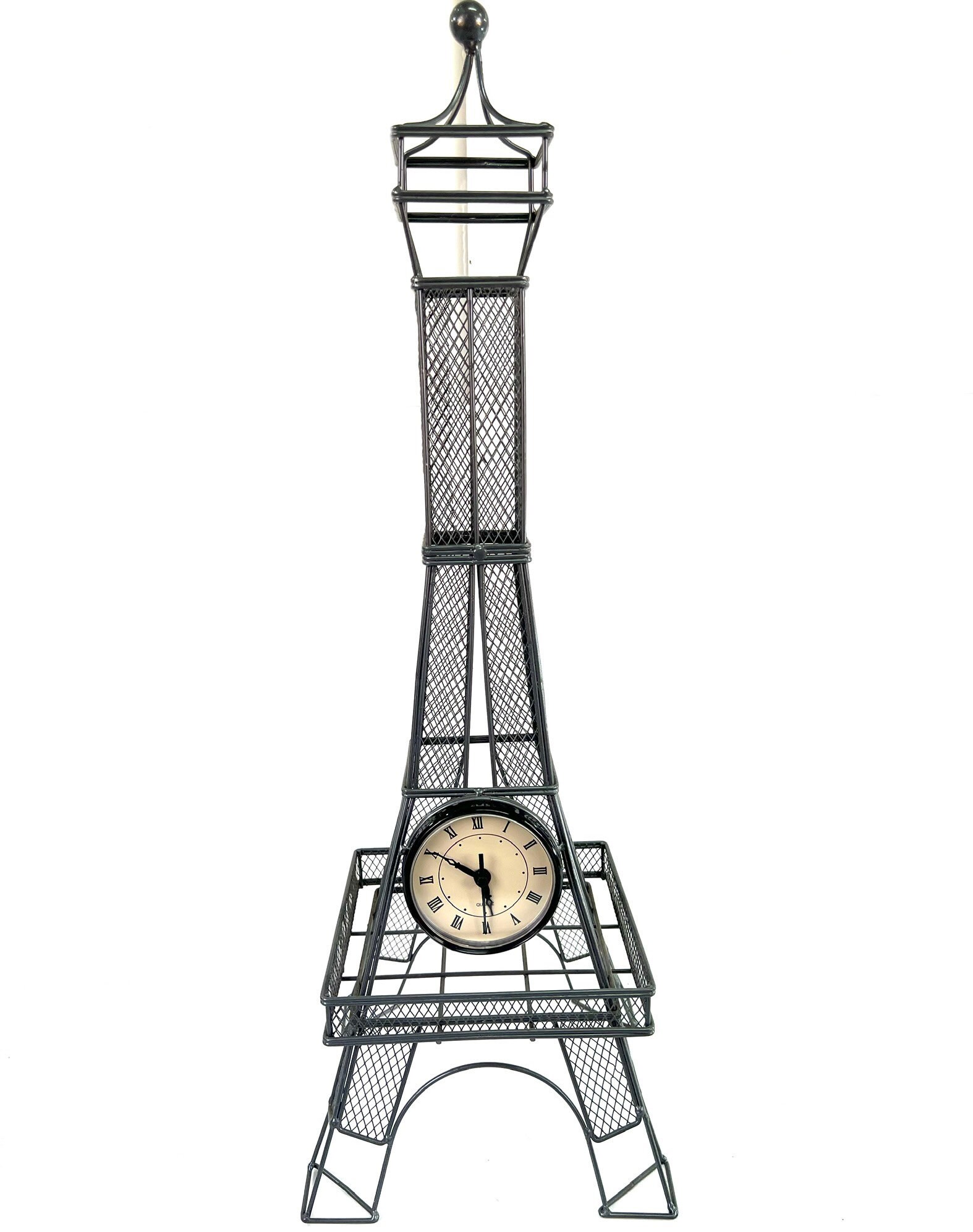 Vintage Eiffel Tower Metal Art Clock Sculpture Decor Paris - Etsy