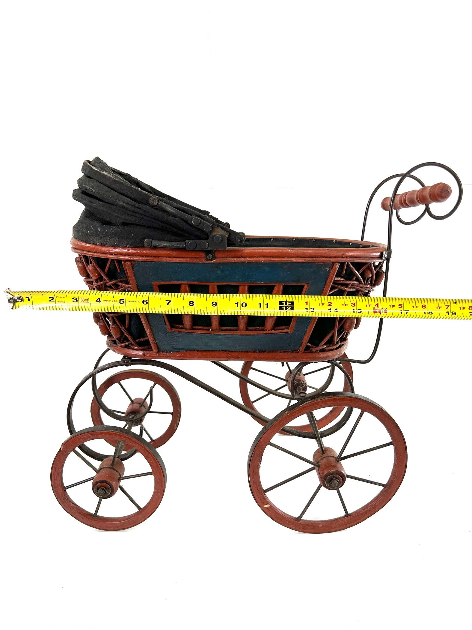 Vintage Rustic Handmade Victorian Style Baby Doll Carriage Wooden and ...