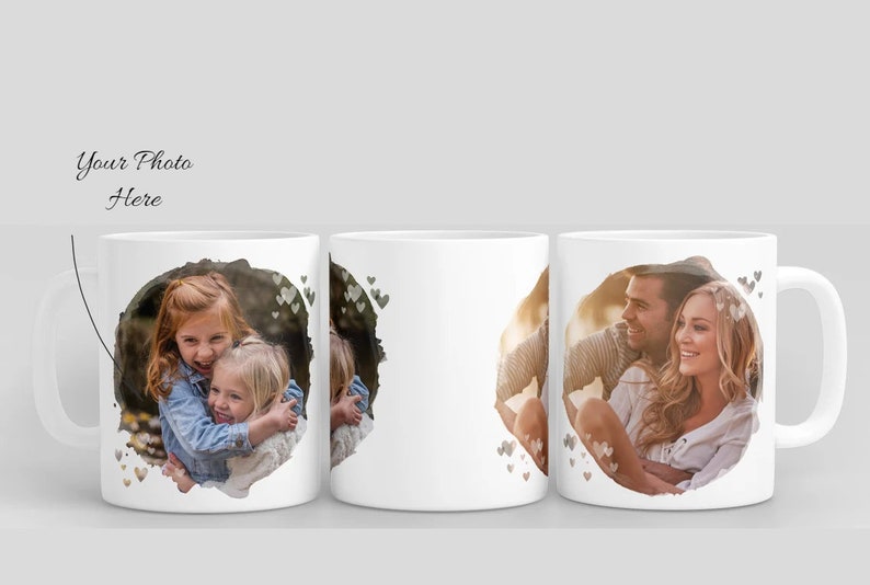 Personalized Family Photo Mug With Heart Frame Custom Photo - Etsy