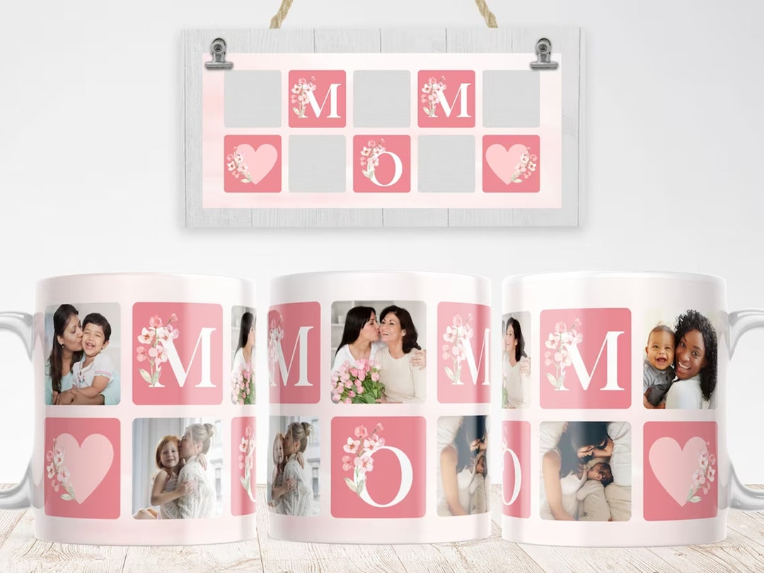 Personalized Coffee Mug With Photo Collage for Mom, Custom Gift for Mom ...