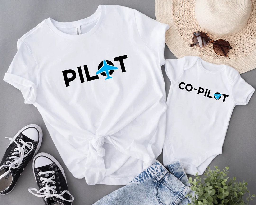Matching Father & Son Pilot and Co-pilot Shirt Set, Aviation Themed ...