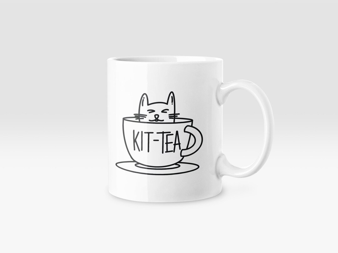 KIT-TEA Cat Mug, Funny Cat Mug, Cat Lover Mug, Funny Gift, Pet Lover ...