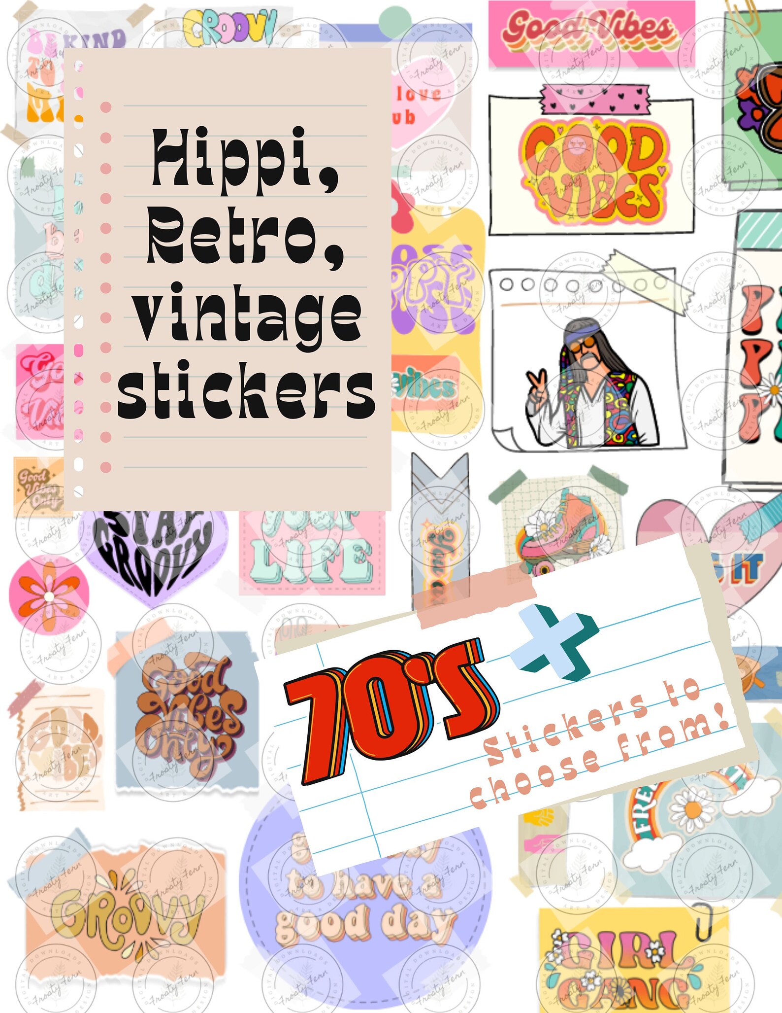Groovy Stickers Retro 70s Good Vibes Vintage Vintage - Etsy