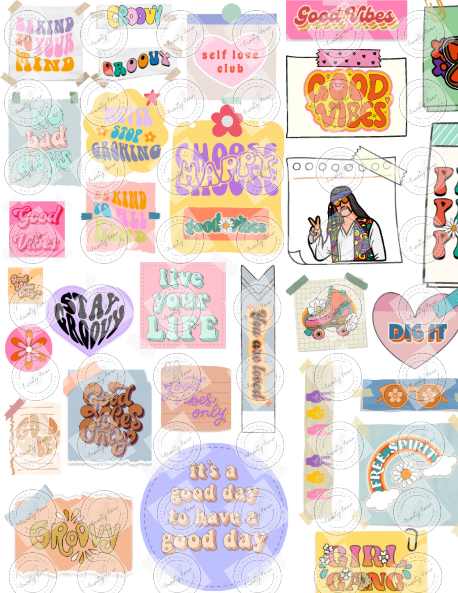 Groovy Stickers, Retro, 70s, Good Vibes, Vintage, Vintage Sticker ...
