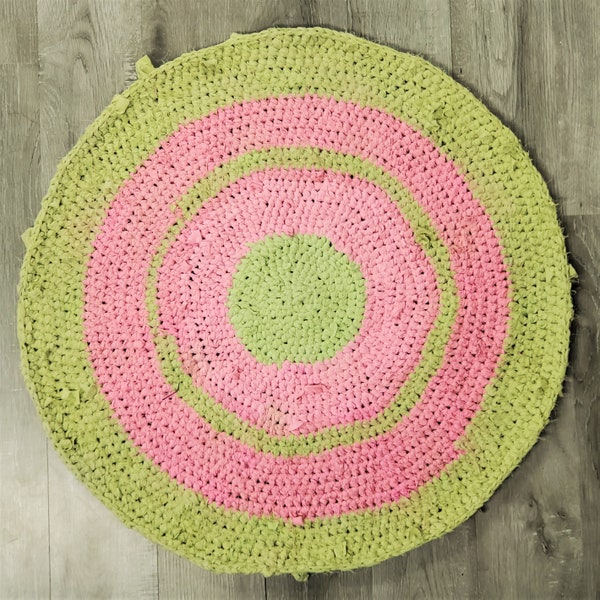 Pink and Green Rug - Etsy