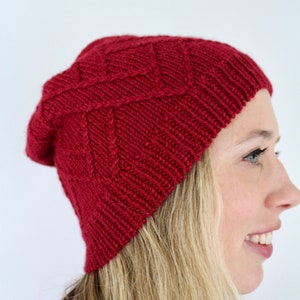 KNITTING PATTERN | Beginner Friendly Knit Hat Pattern With Simple Cables, DK Weight Child Hat ...