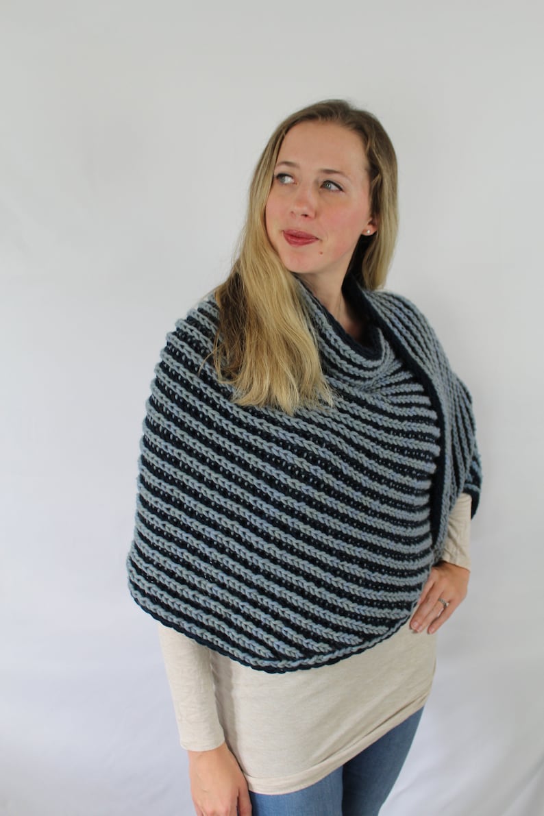 KNITTING PATTERN | Bulky Knit Brioche Shawl Pattern, a Quick Gift Knit ...