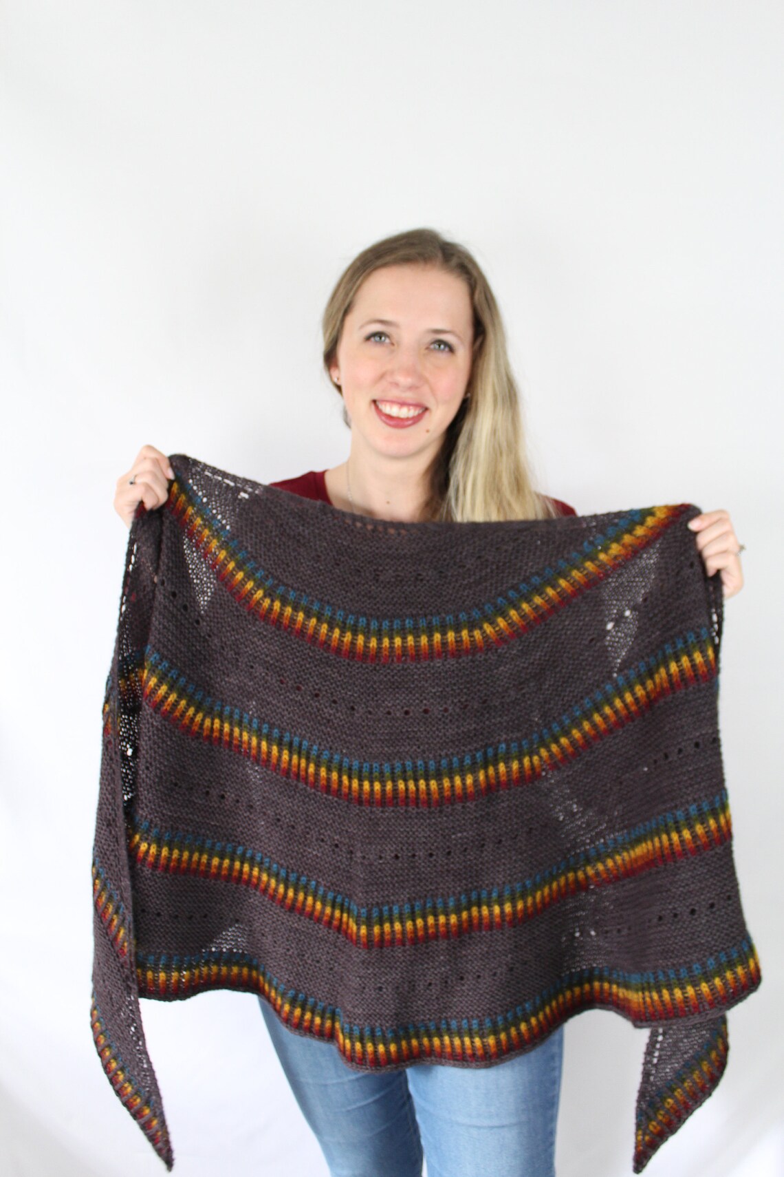 KNITTING PATTERN Oversized Crescent Shawl Knit With Simple - Etsy