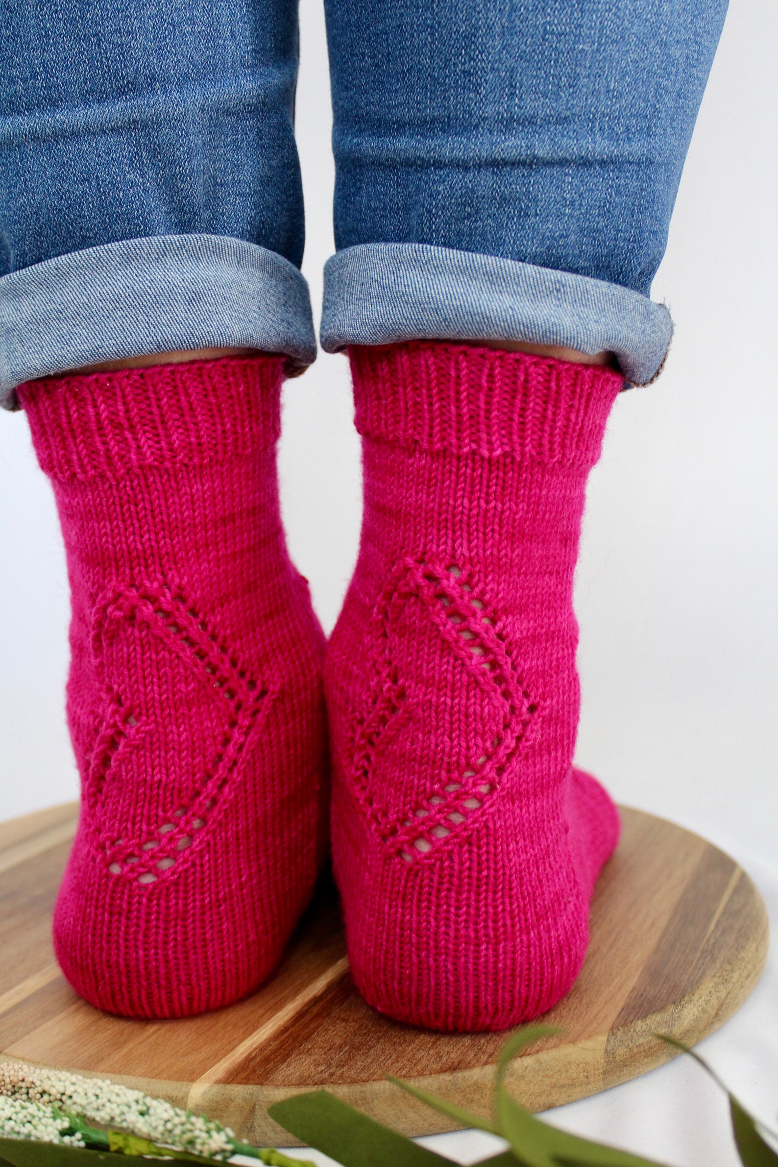 Easy Heart Lace Sock Knitting Pattern | Simple Lace Knit Sock Pattern ...