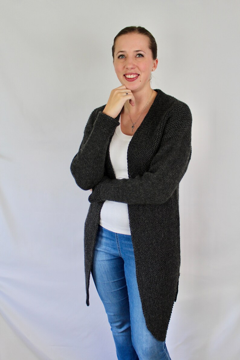 KNITTING PATTERN | Long Drapey Cardigan, Cozy Stylish Knit Cardigan ...