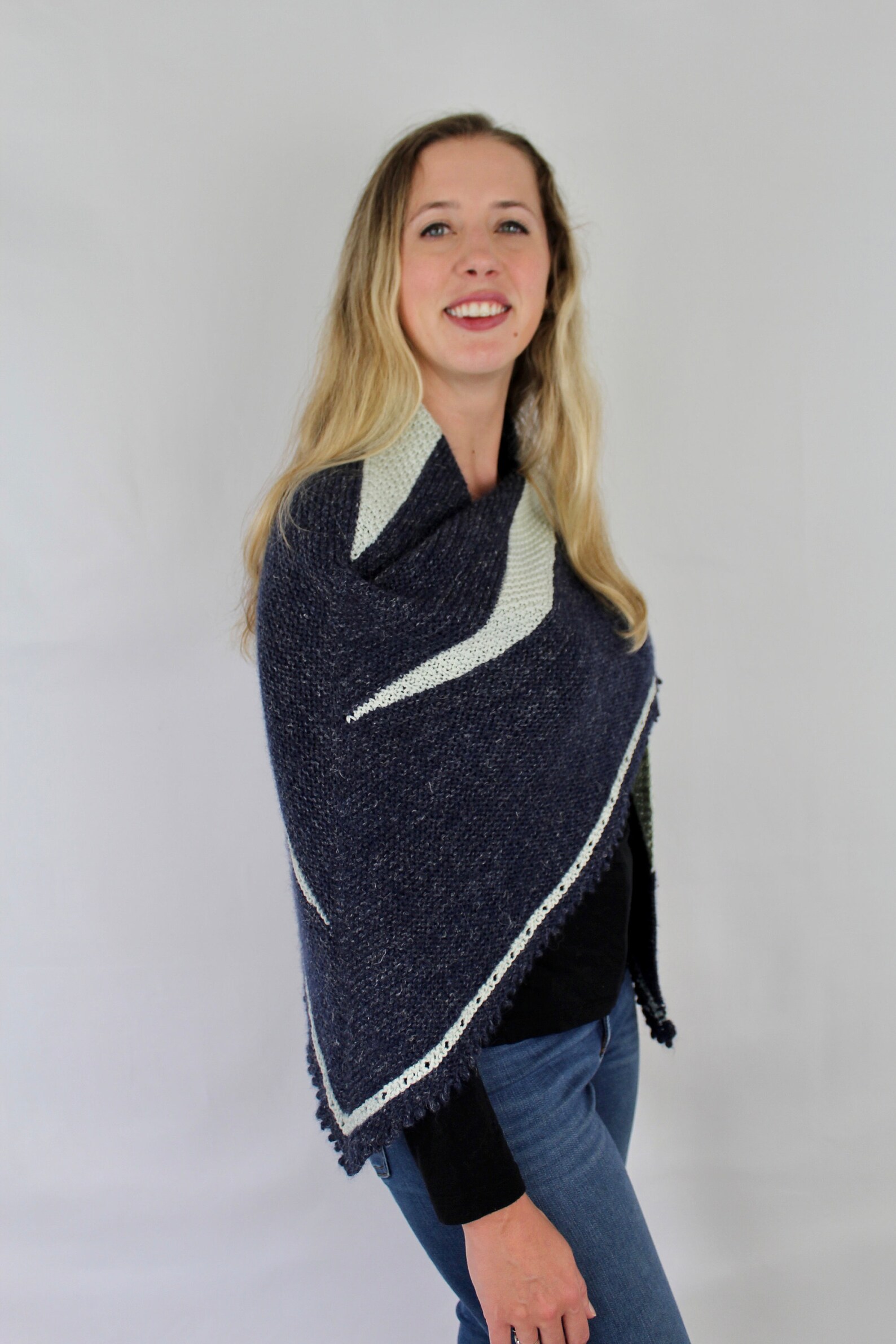 Tiger Lake Shawl Knitting Pattern | Easy Garter Stitch With Seed Stitch ...