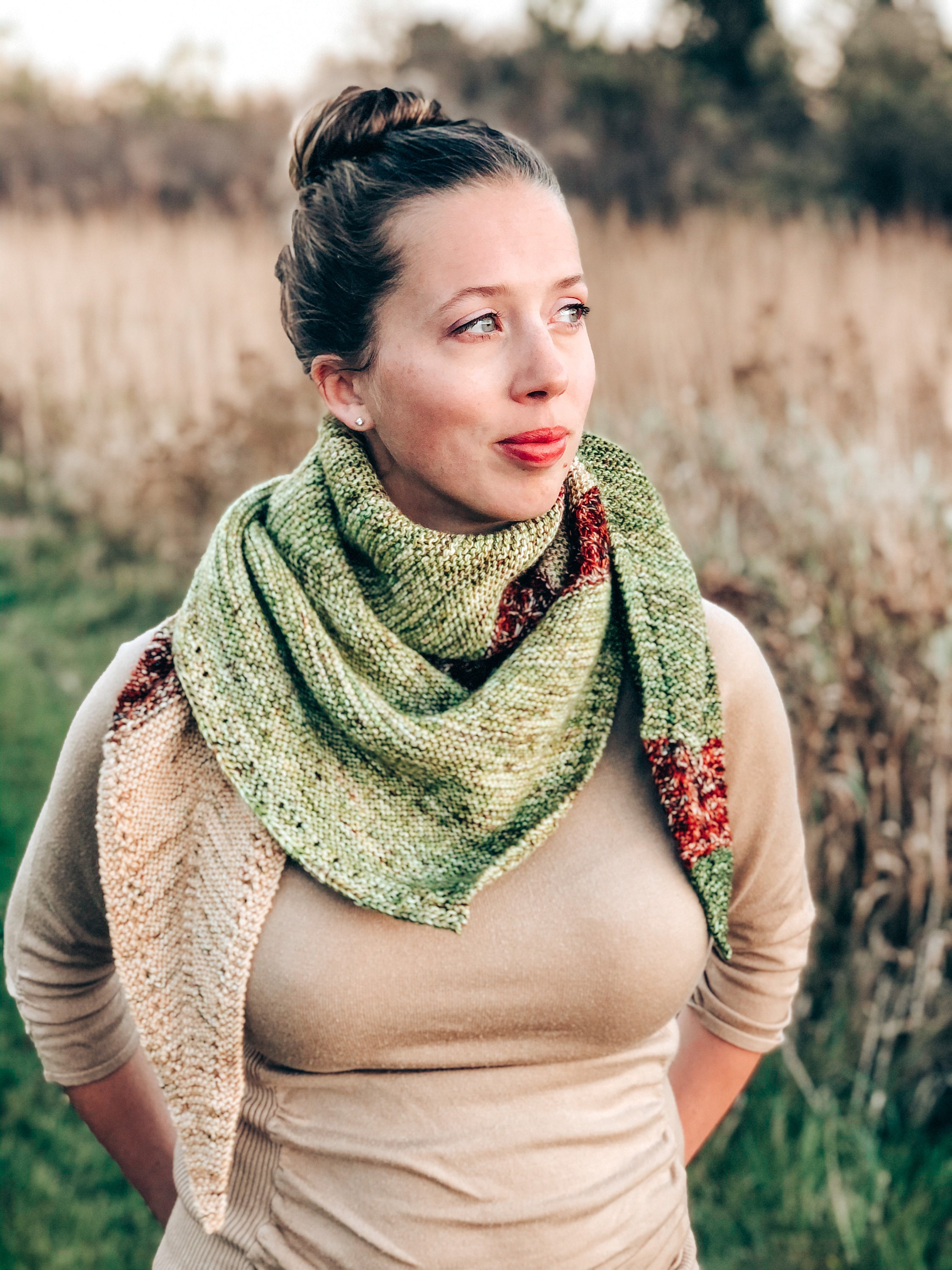 KNITTING PATTERN | Color Fade Shawl Knit Point to Point in Garter ...