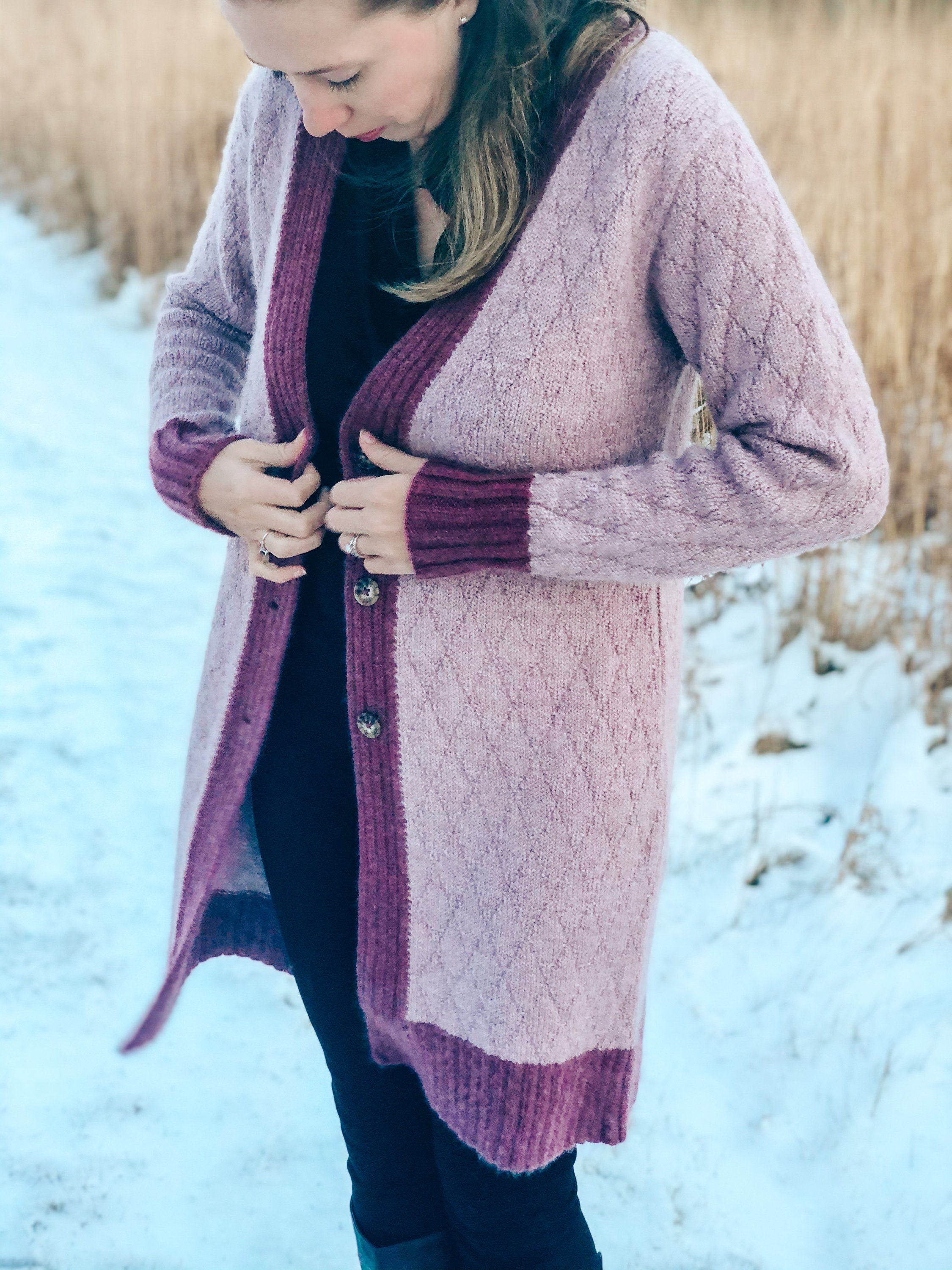 Lavender Bloom Cardigan Pattern PDF Knitting Pattern Texture V-neck ...