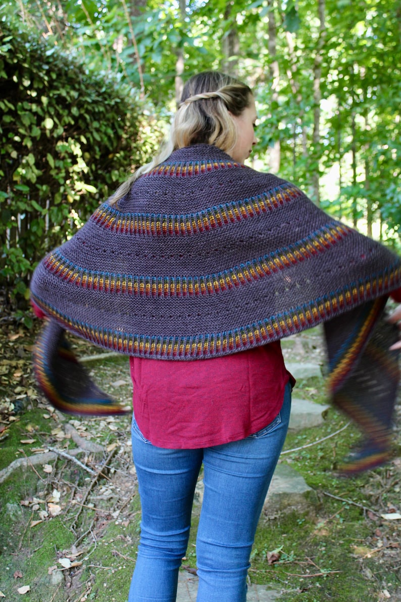 KNITTING PATTERN Oversized Crescent Shawl Knit With Simple - Etsy