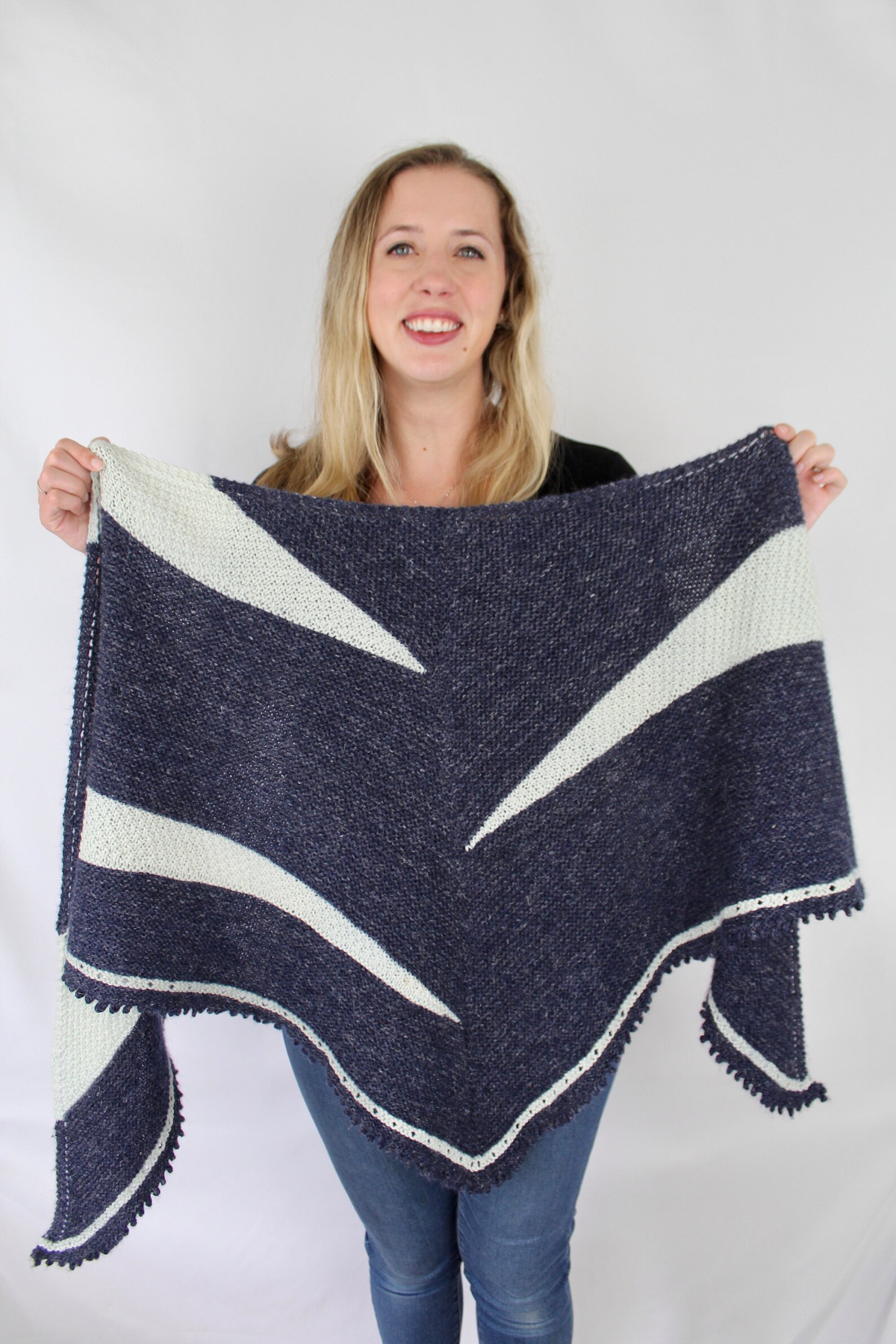 Tiger Lake Shawl Knitting Pattern | Easy Garter Stitch With Seed Stitch ...