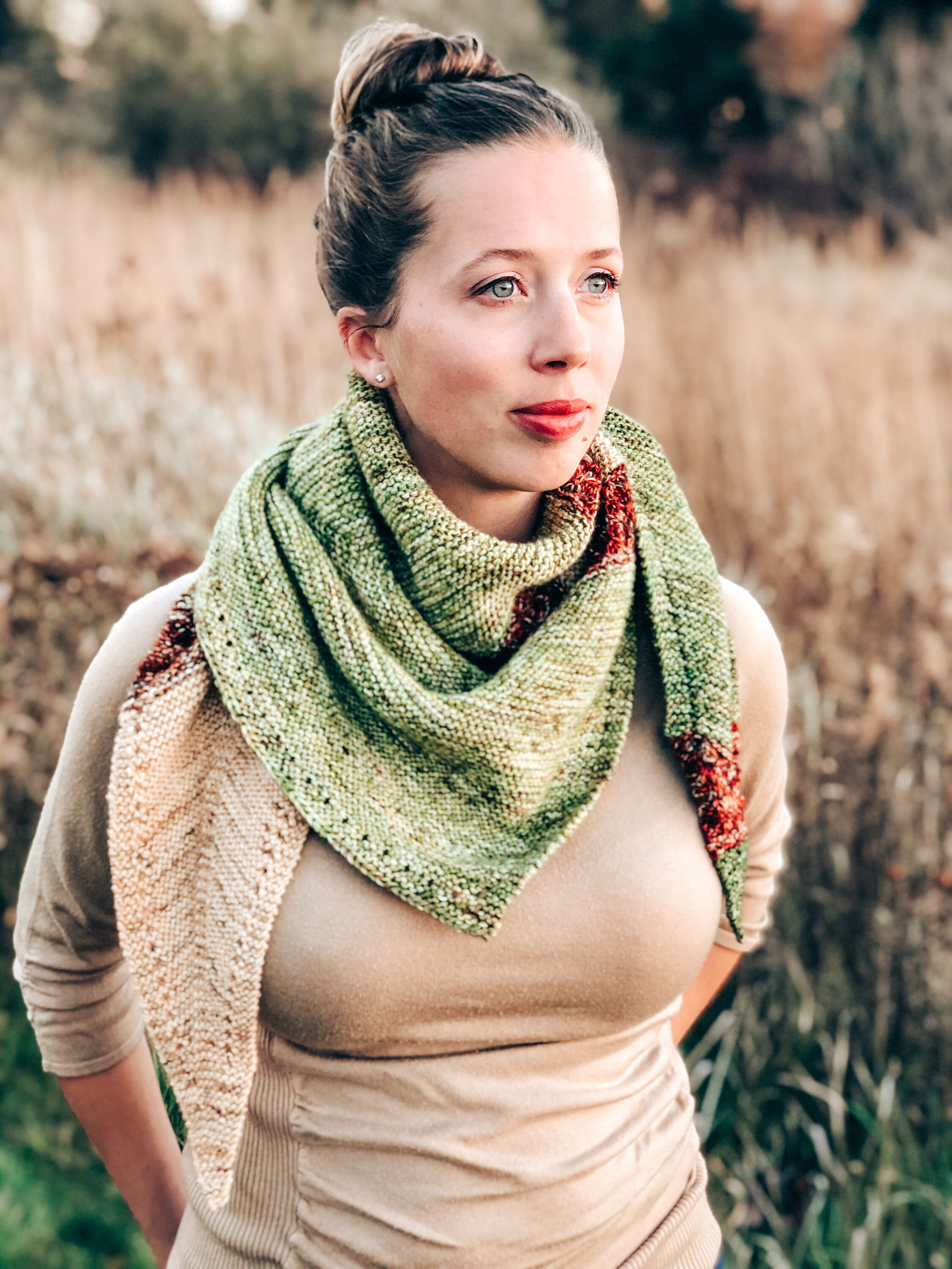 KNITTING PATTERN | Color Fade Shawl Knit Point to Point in Garter ...