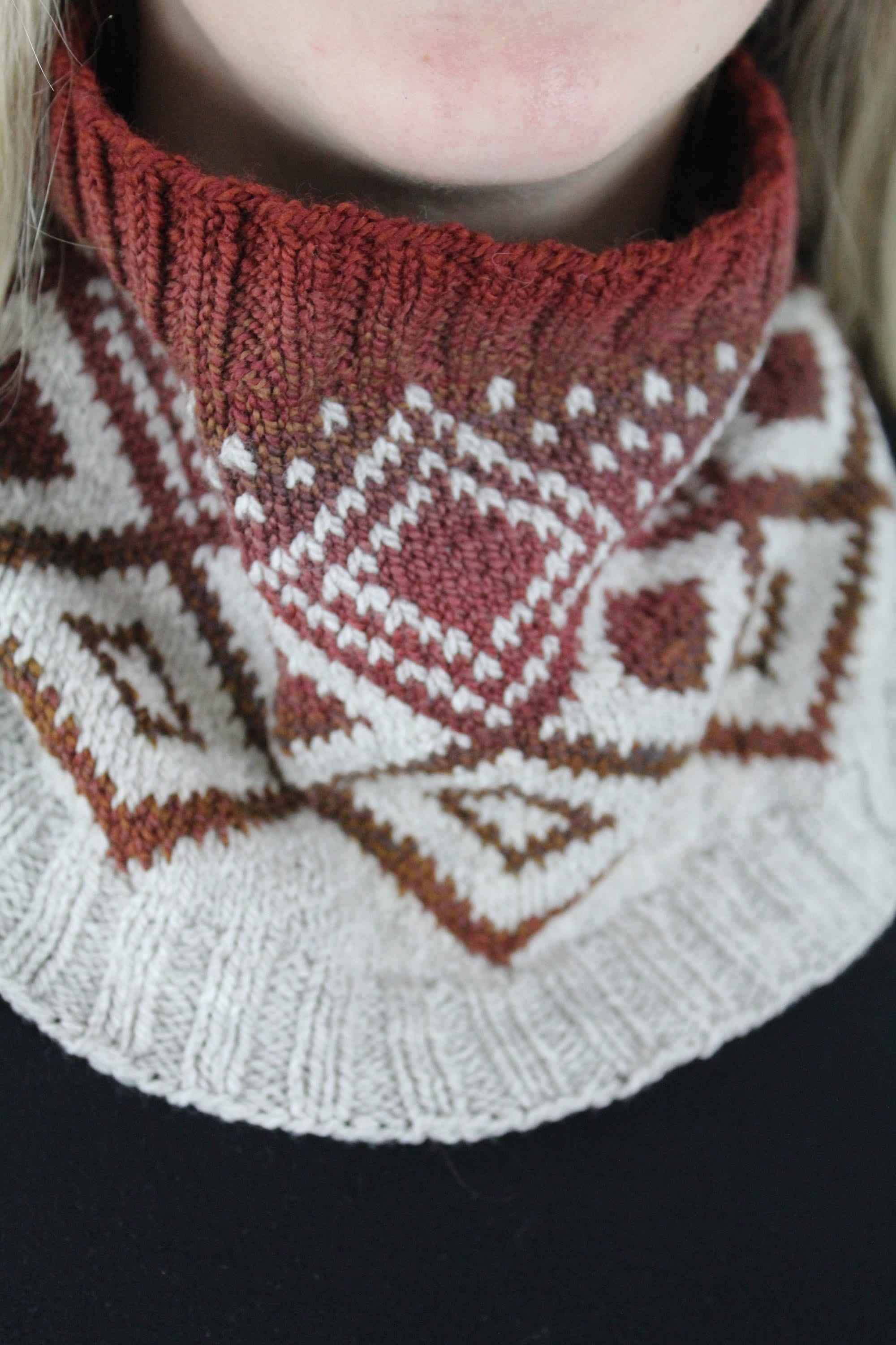 KNITTING PATTERN Stranded Colorwork Cowl, Easy to Memorize Geometric ...