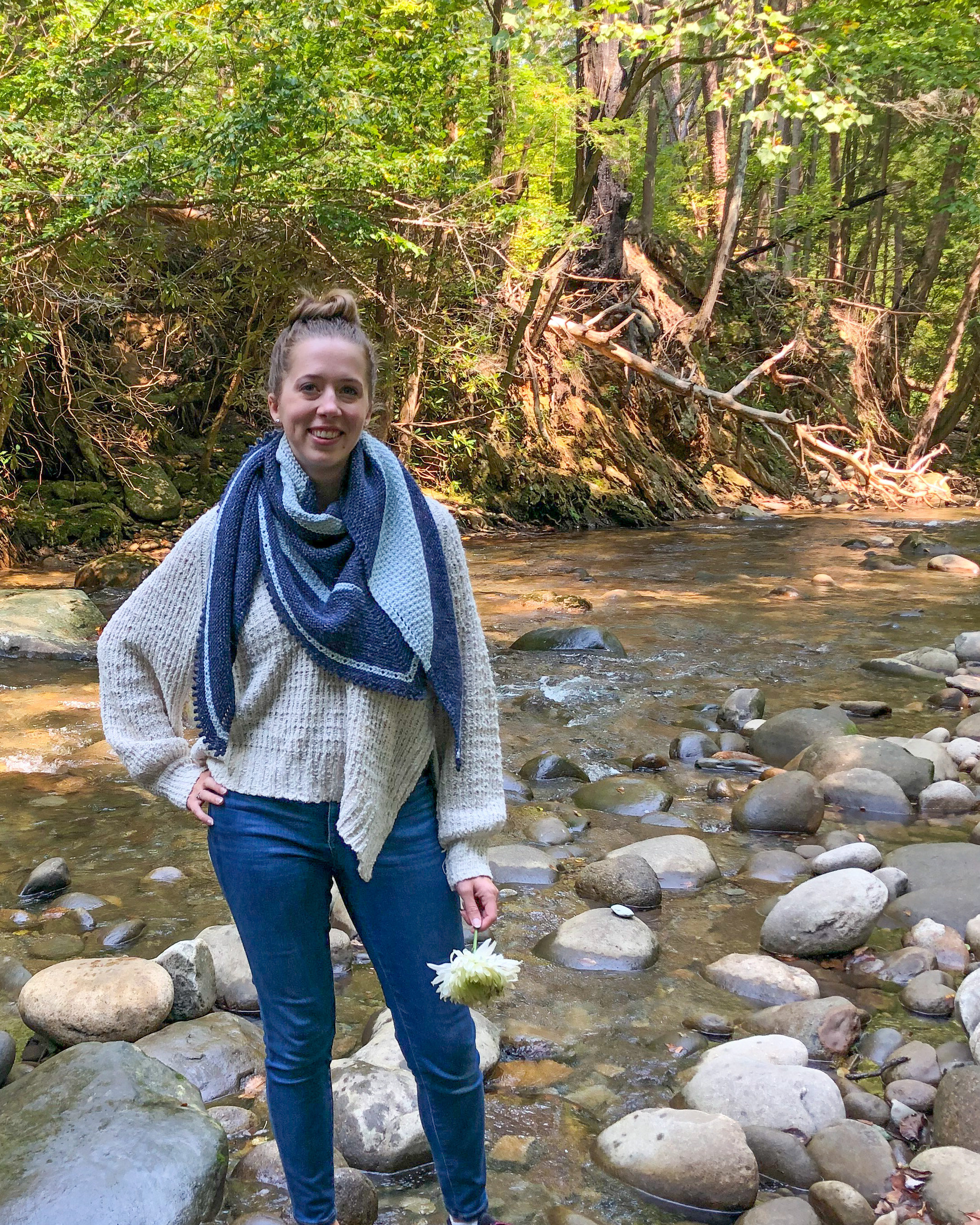 Tiger Lake Shawl Knitting Pattern | Easy Garter Stitch With Seed Stitch ...