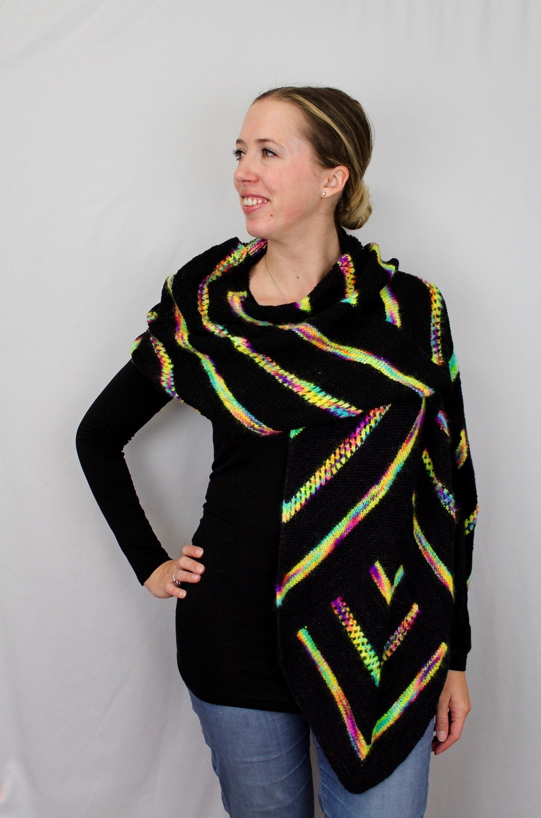KNITTING PATTERN | Easy Modular Wrap, Simple Garter Stitch Shawl ...
