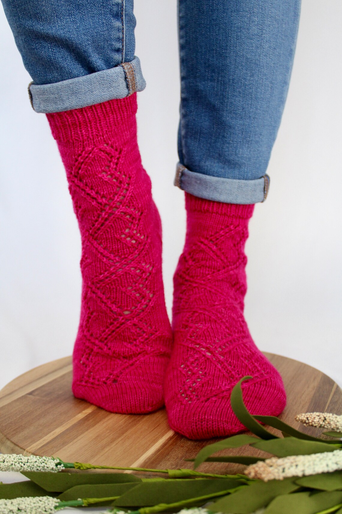 Easy Heart Lace Sock Knitting Pattern | Simple Lace Knit Sock Pattern ...