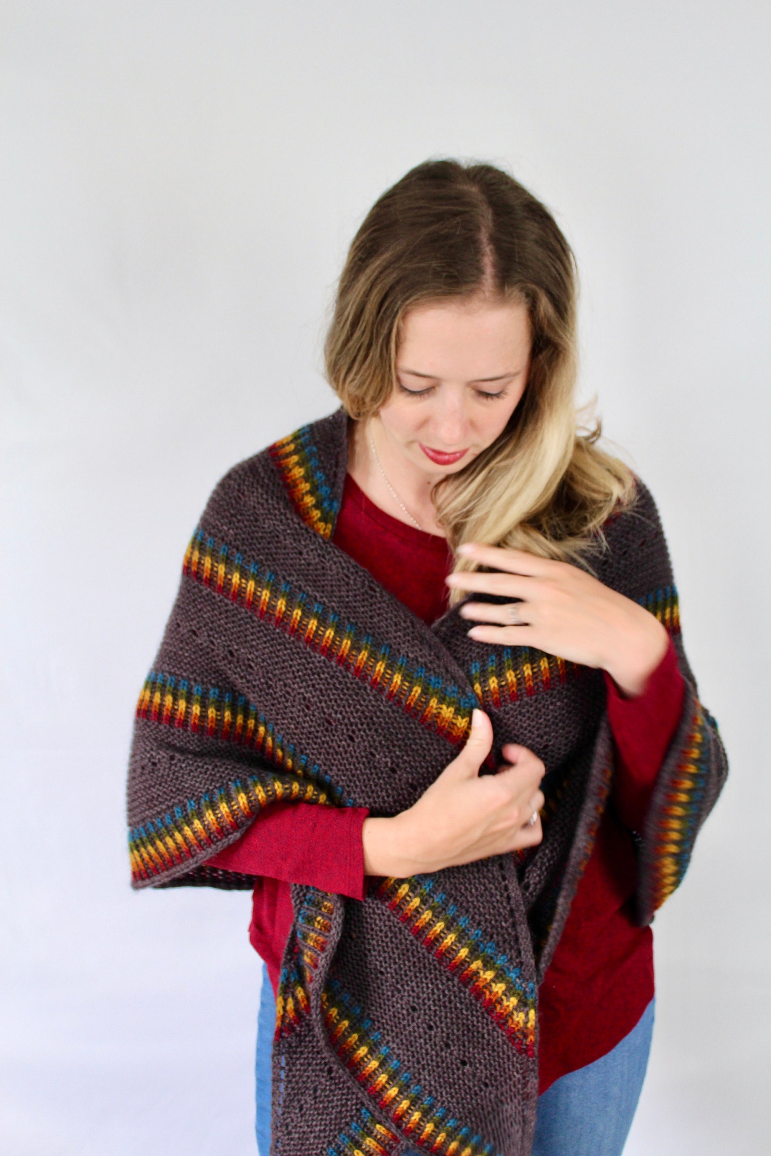 KNITTING PATTERN | Oversized Crescent Shawl Knit With Simple Garter ...