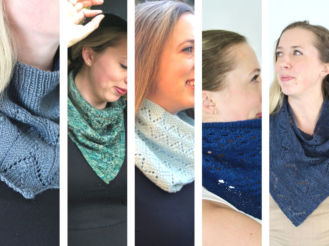 Lace Cowl Knitting Pattern Bundle | Bandana & Infinity Scarf (PDF ...