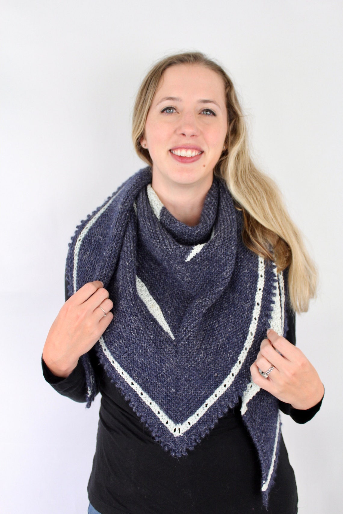 Tiger Lake Shawl Knitting Pattern | Easy Garter Stitch With Seed Stitch ...