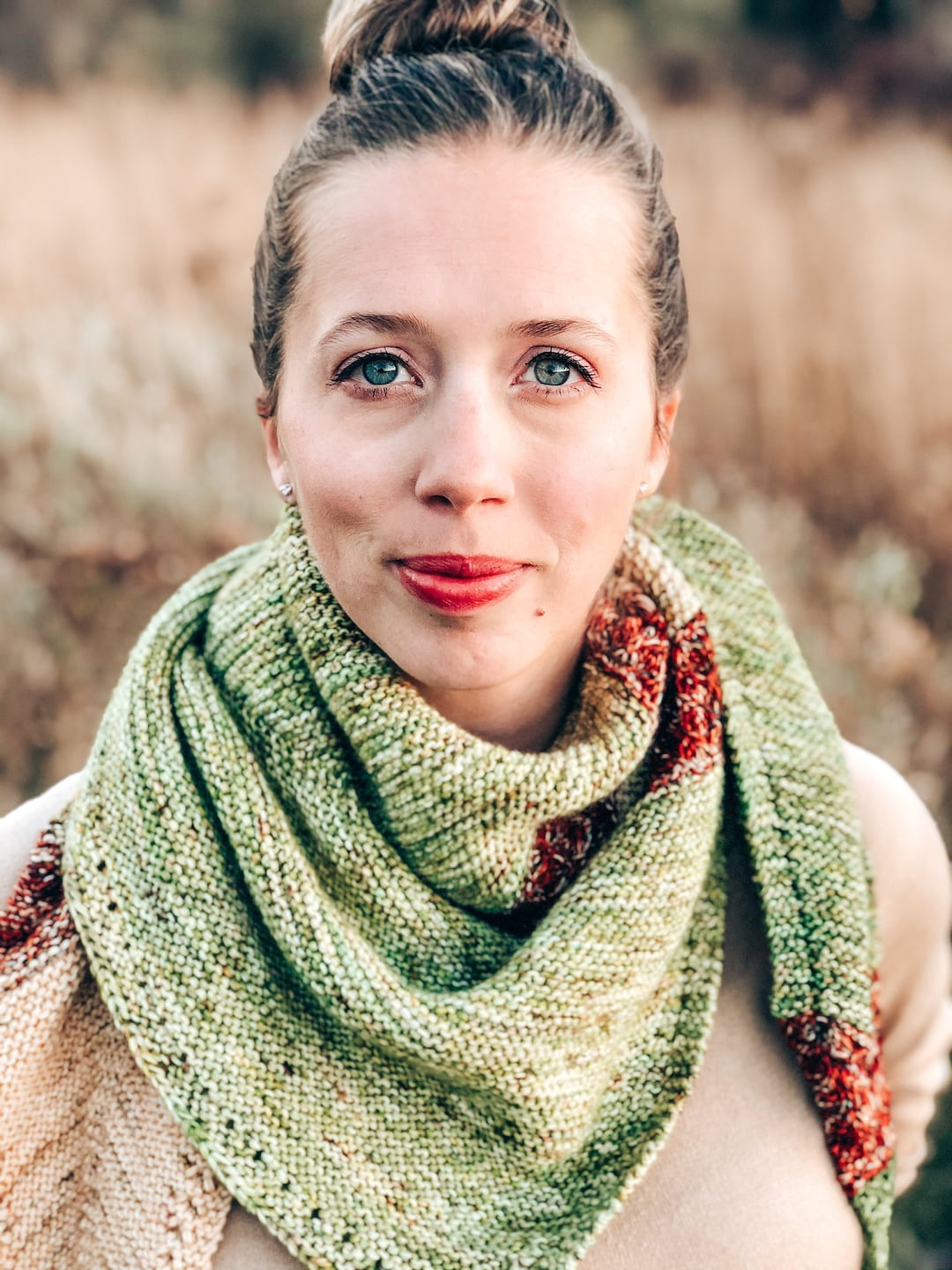 KNITTING PATTERN | Color Fade Shawl Knit Point to Point in Garter ...
