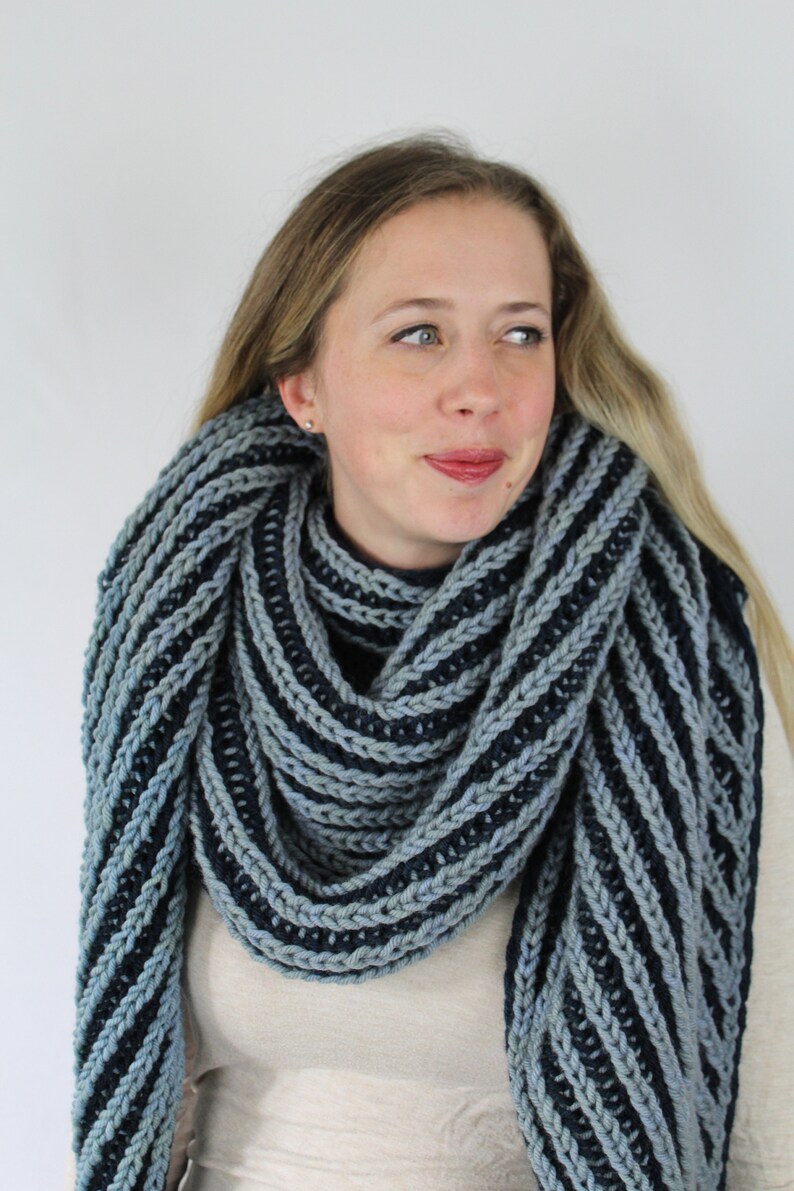 KNITTING PATTERN Bulky Knit Brioche Shawl Pattern, a Quick Gift Knit ...