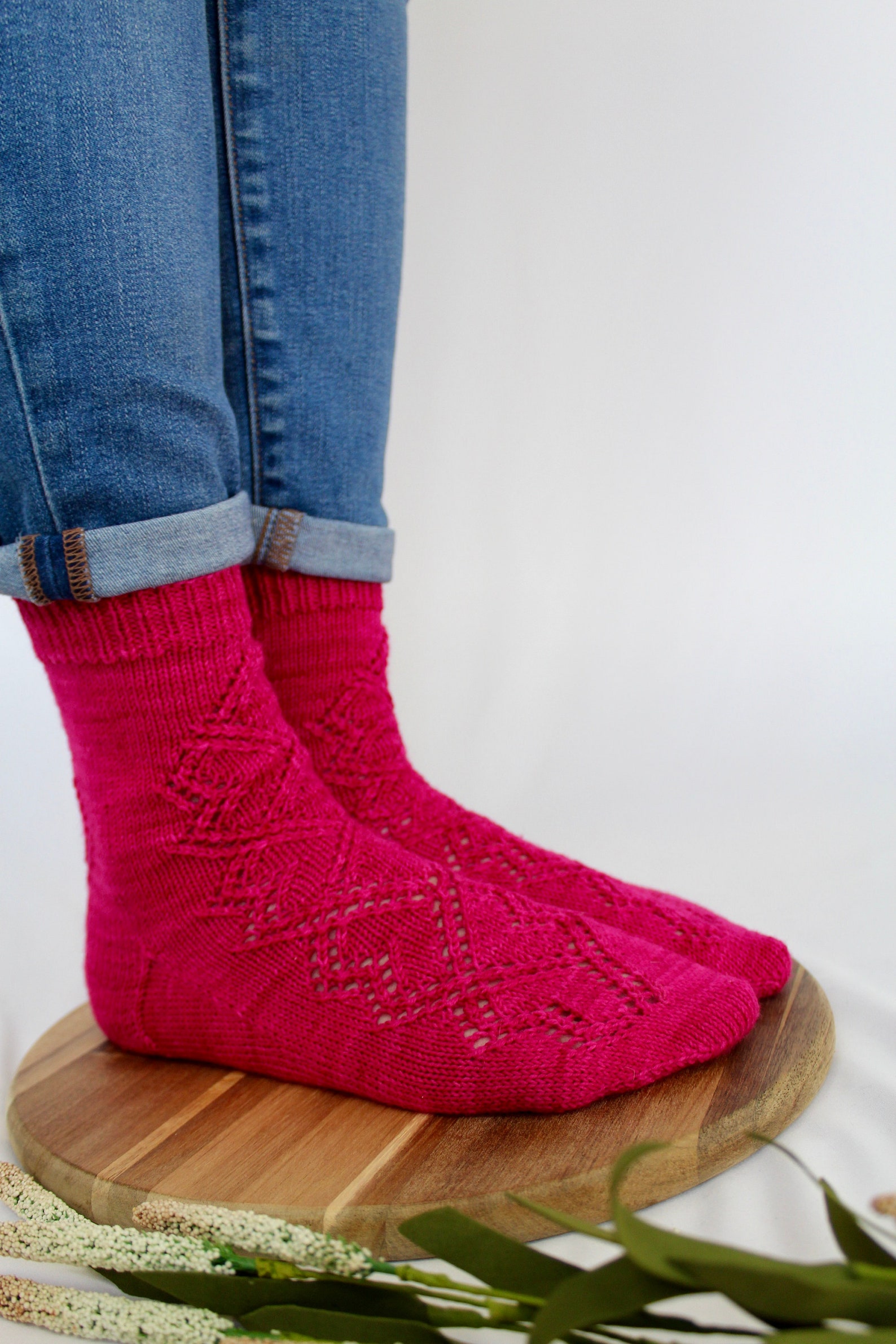 Easy Heart Lace Sock Knitting Pattern | Simple Lace Knit Sock Pattern ...