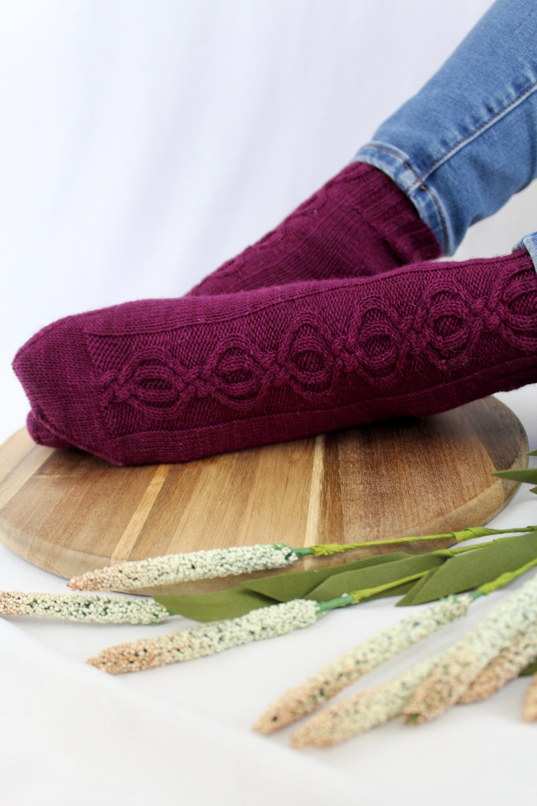 Unisex Cable Sock Knitting Pattern | Celtic Cabled Knit Sock Pattern ...