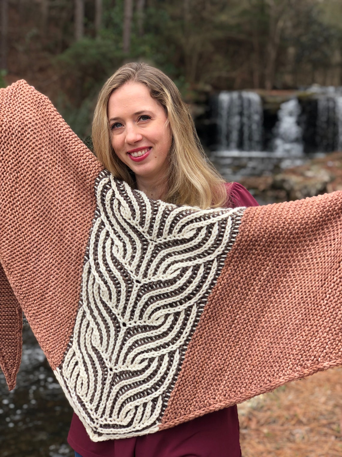 KNITTING PATTERN | Bulky Knit Shawl Pattern, Quick Knit, Brioche ...