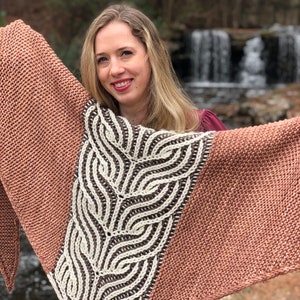 KNITTING PATTERN | Bulky Knit Shawl Pattern, Quick Knit, Brioche ...