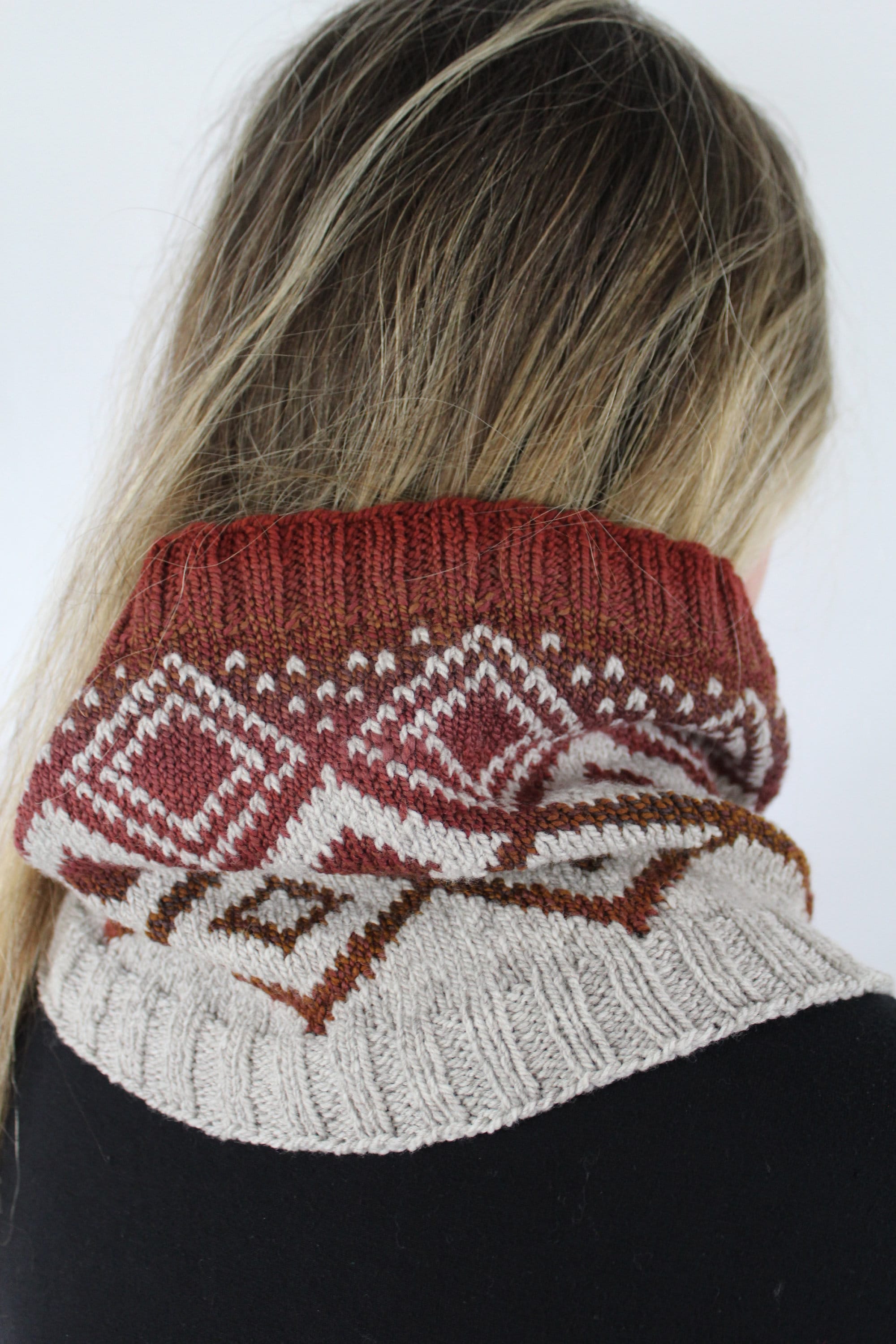 KNITTING PATTERN Stranded Colorwork Cowl, Easy to Memorize Geometric ...