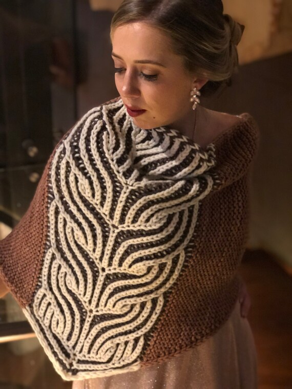 KNITTING PATTERN Bulky Knit Shawl Pattern Quick Knit - Etsy