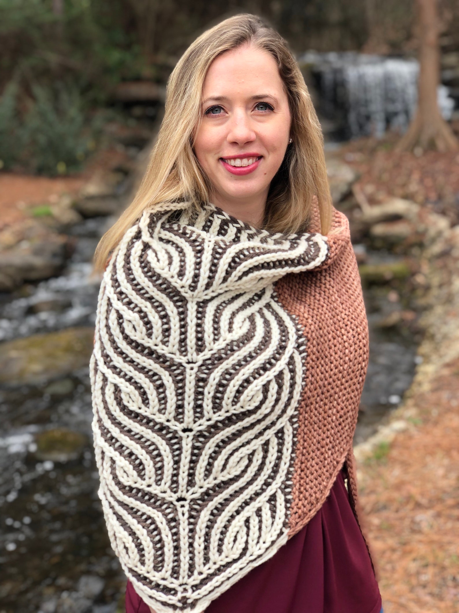 KNITTING PATTERN | Bulky Knit Shawl Pattern, Quick Knit, Brioche ...