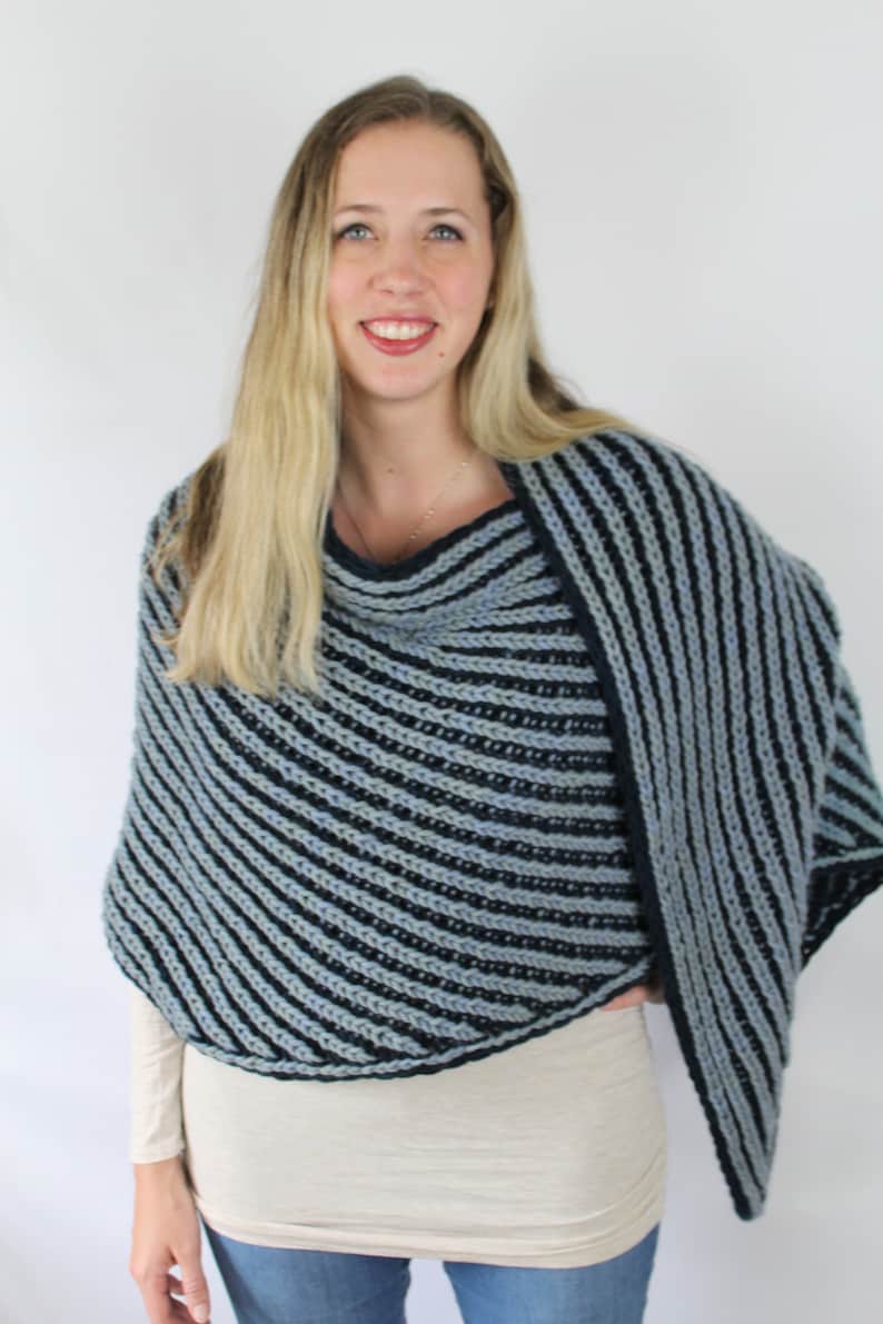 KNITTING PATTERN | Bulky Knit Brioche Shawl Pattern, a Quick Gift Knit ...